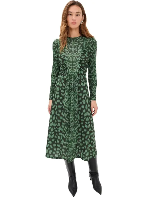 Sea Claude Long Sleeve Midi Dress - Green