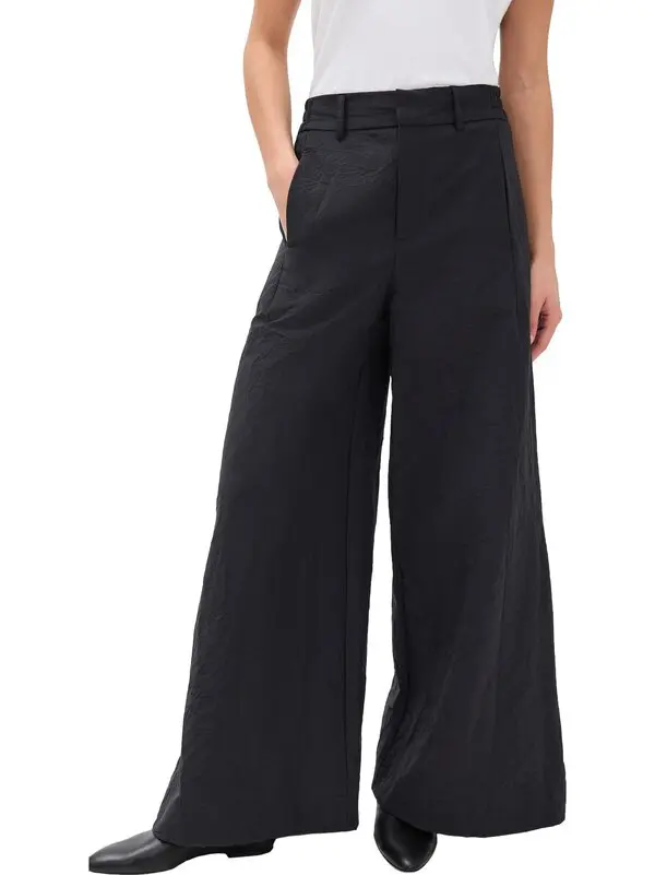 Sea Willow Wrinkled Suiting Pants - Black
