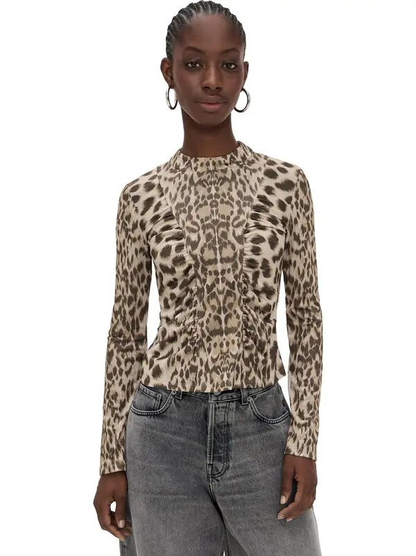 Sea Claude Leopard Print Turtleneck - Cream