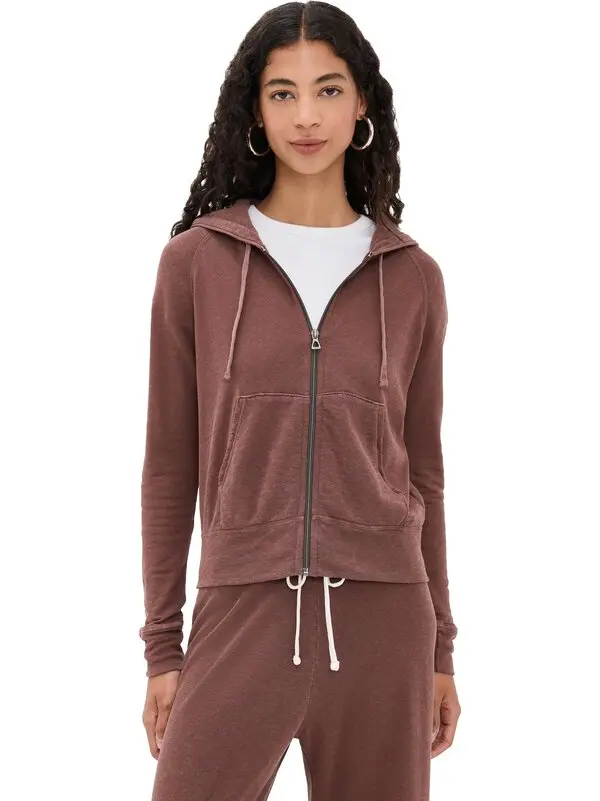 JAMES PERSE Vintage French Terry Zip Hoodie - Cedar Pigment