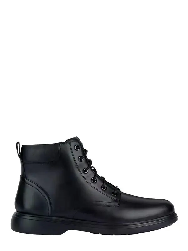 Geox Lace-up Leather Boots - Black