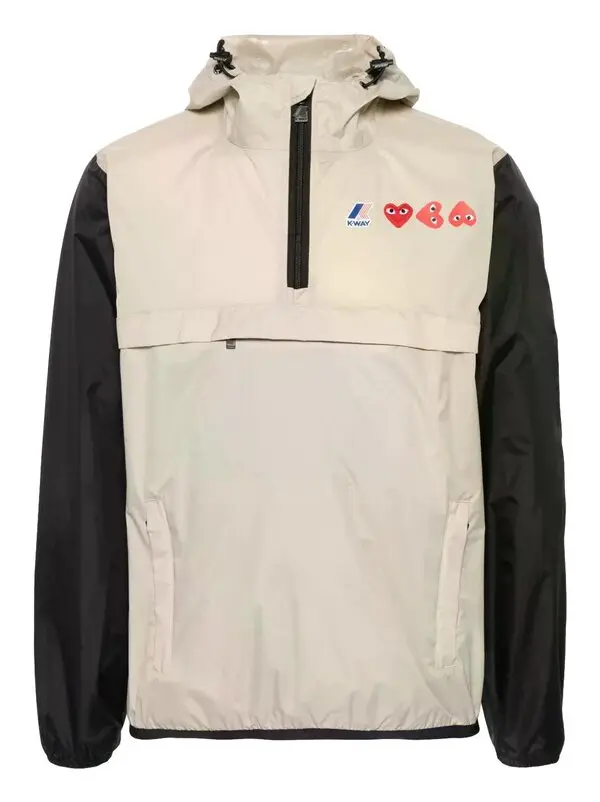 Play Comme Des Garcon X K-way Heart-patch Lightweight Jacket - Neutrals