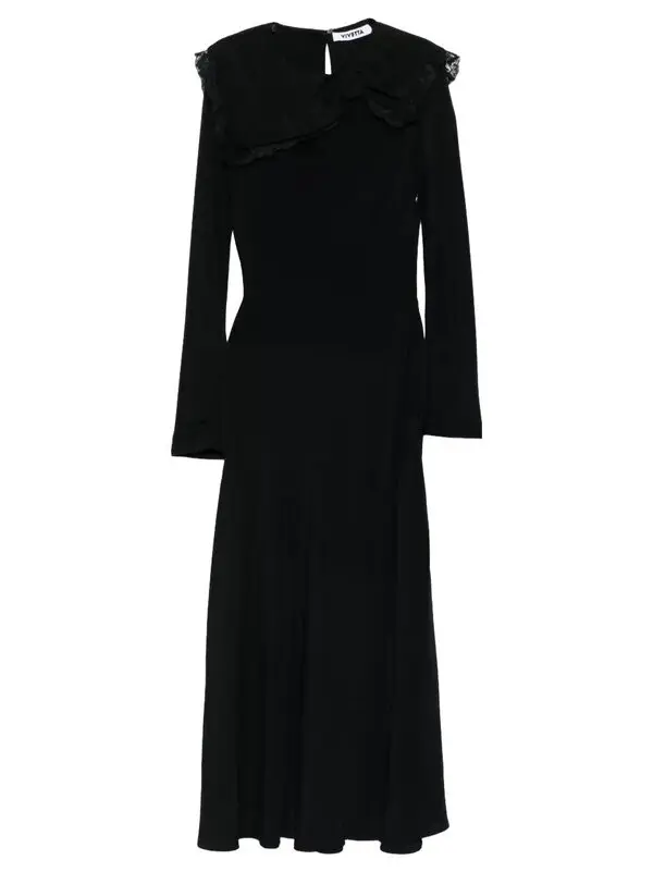 Vivetta Lace-trimmed Collar Maxi Dress - Black