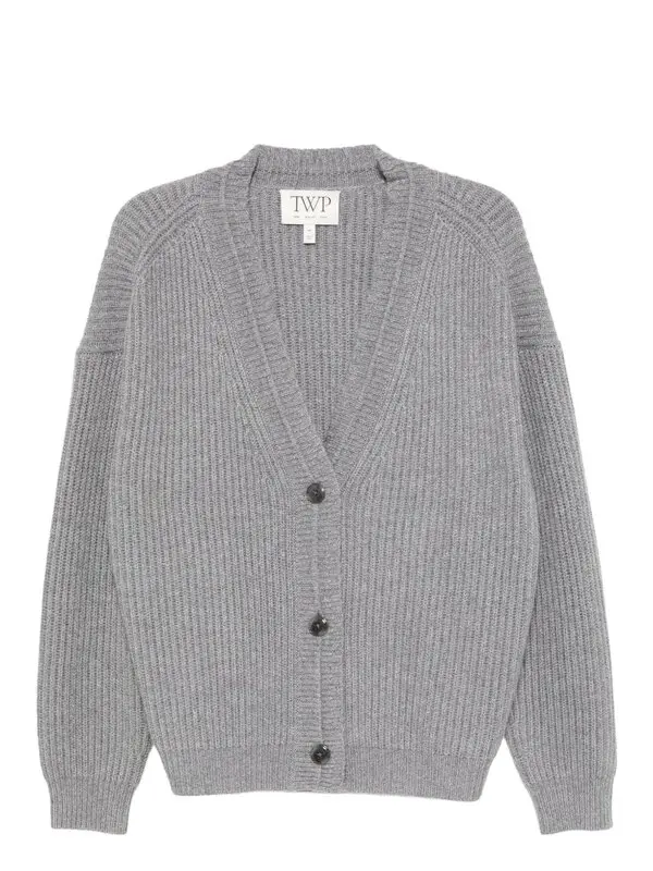 TWP Ribbed Cashmere Cardigan - Grey