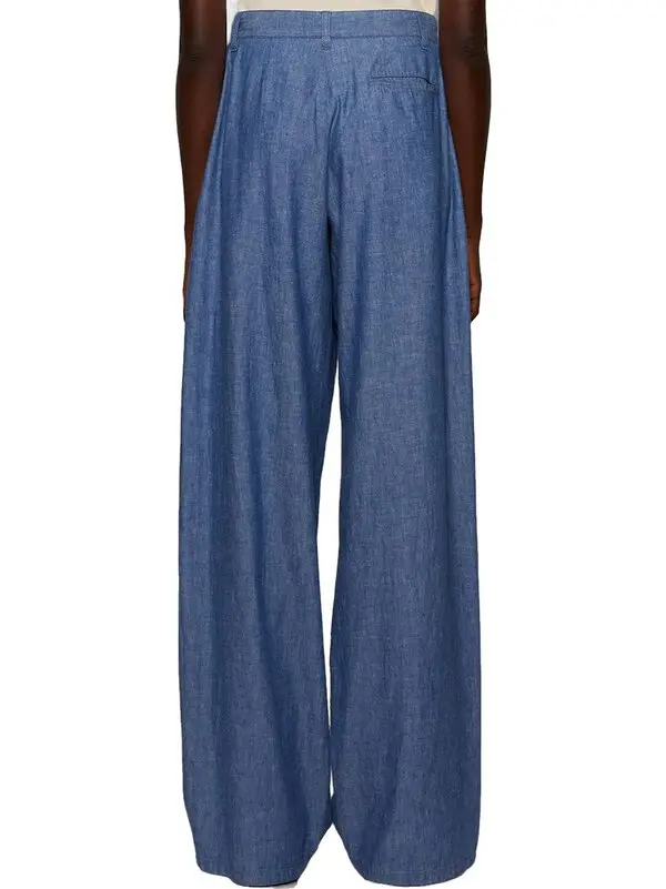 THE ROW Wide Leg Cotton Trousers - Indigo