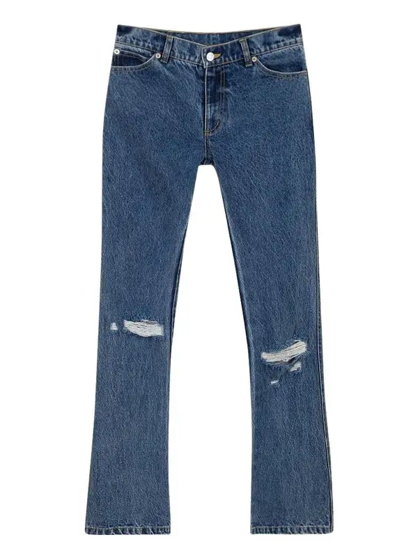 Natasha Zinko Distressed Knees Flared Jeans - Blue