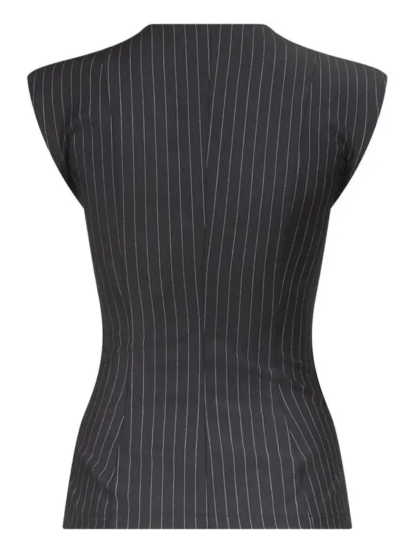 LUDOVIC DE SAINT SERNIN Robin Pinstripe Top - Black