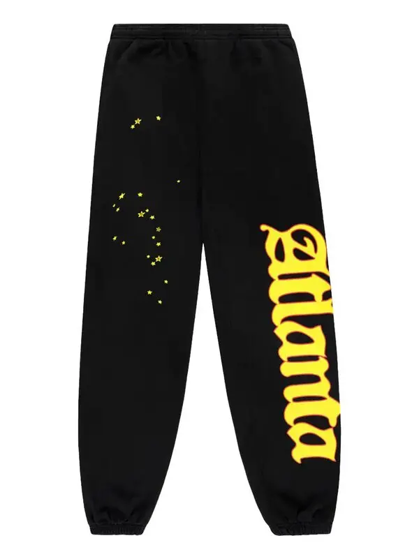 SP5DER Graphic Print Track Pants - Black