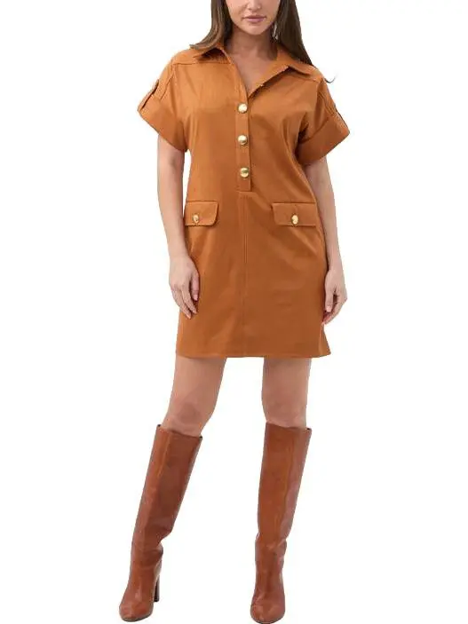 Trina Turk Sadora Faux Suede Dress - Amber