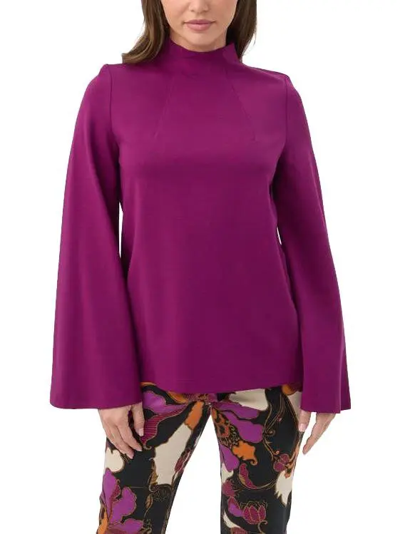 Trina Turk Duma High Neck Ponte Top - Elderberry