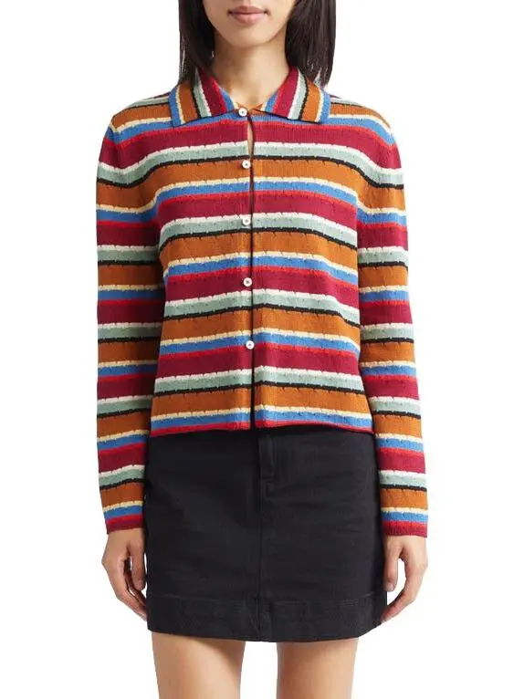 BODE Starkey Stripe Cotton Cardigan - Multi