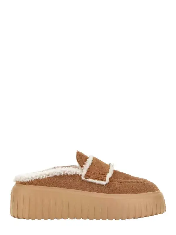 Hogan H-striped Platform Mules - Neutrals