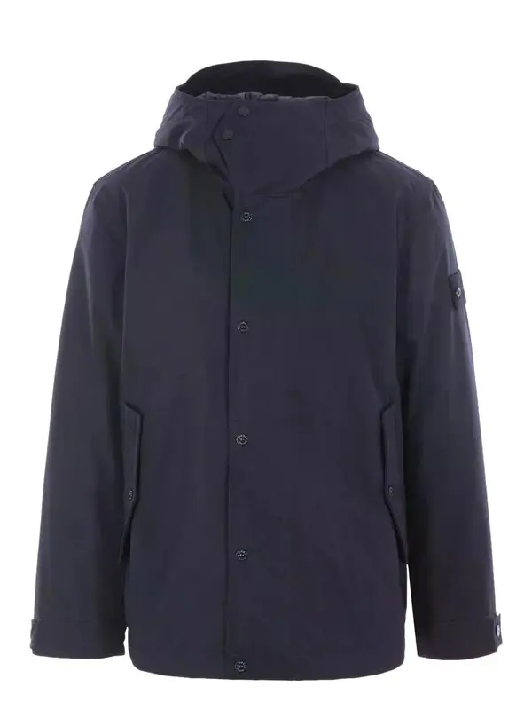 Stone Island Hooded Cotton Jacket - Blue