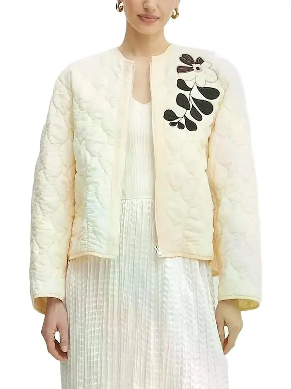 FORTE_FORTE Floral-embroidered Bomber Jacket - Neutrals