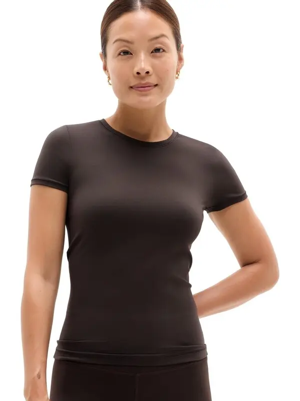 Athleta Bodymove Crewneck Tee - Truffle