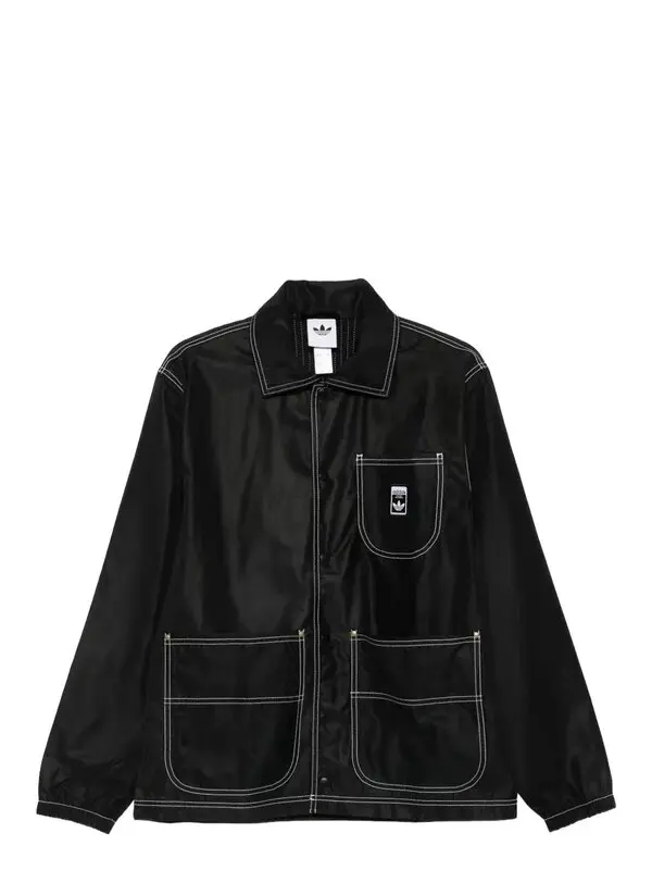 Adidas Contrast-stitch Pocketed Shirt Jacket - Black