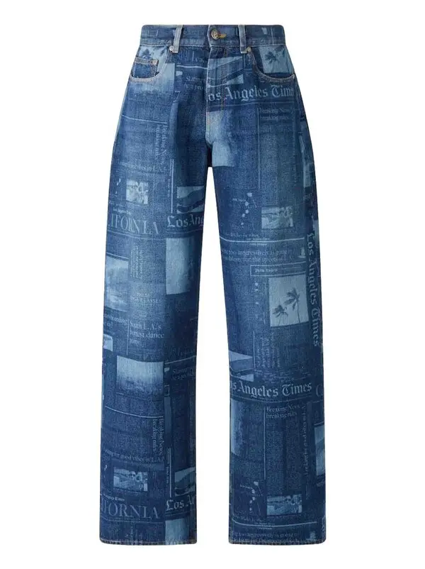 Palm Angels News Loose Jeans - Denim Blue