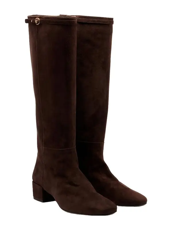 TOD'S Suede Knee-high Boots - Brown