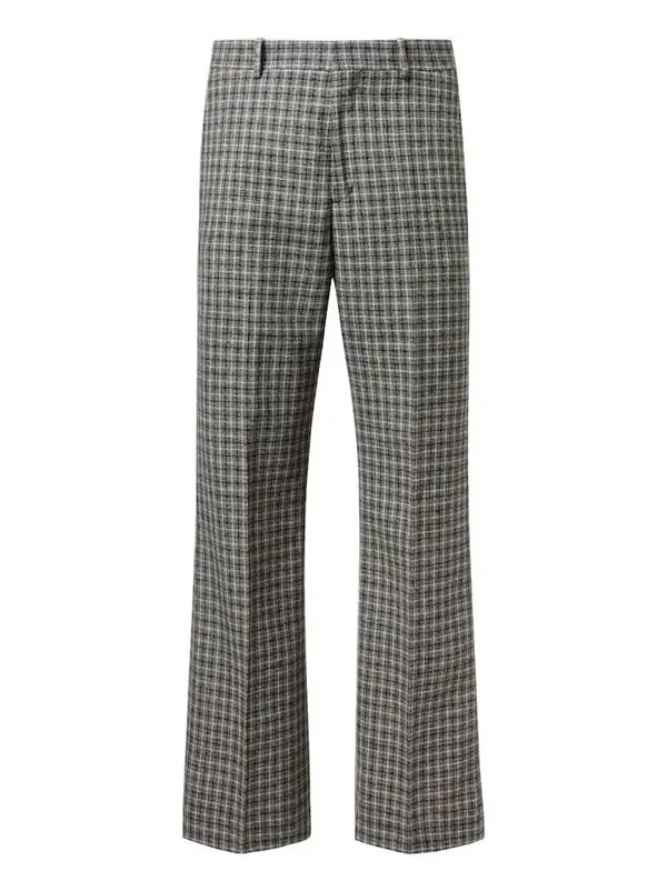 Acne Studios Checked Wool Straight Pants - Grey