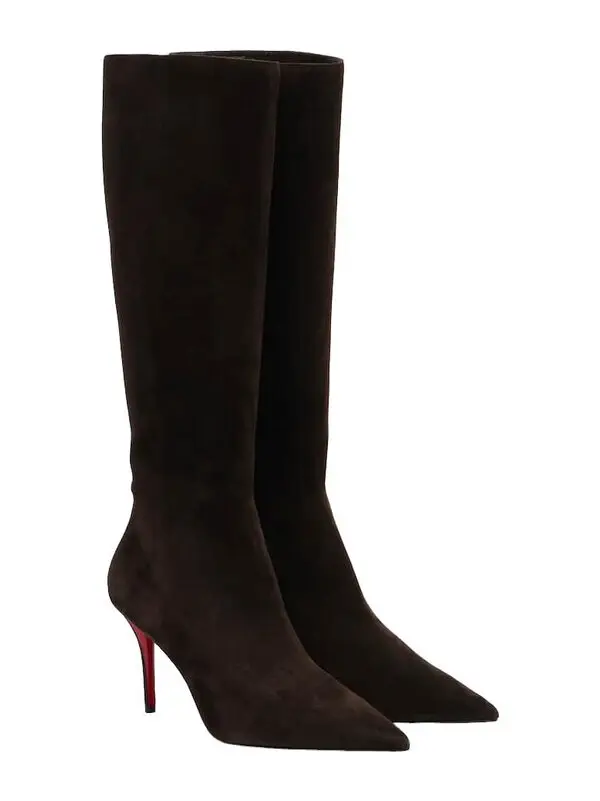CHRISTIAN LOUBOUTIN Suede Knee-high Boots - Brown