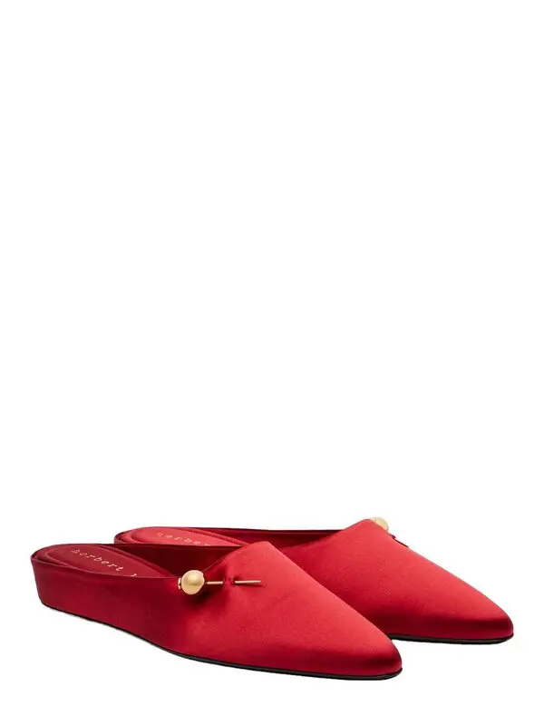 HERBERT LEVINE Sleep On Satin Mules - Red