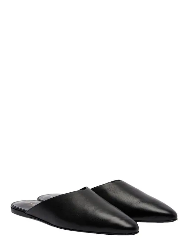 HERBERT LEVINE Homebody Leather Mules - Black