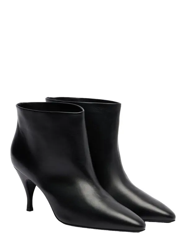 HERBERT LEVINE Silhouette 80 Leather Ankle Boots - Black
