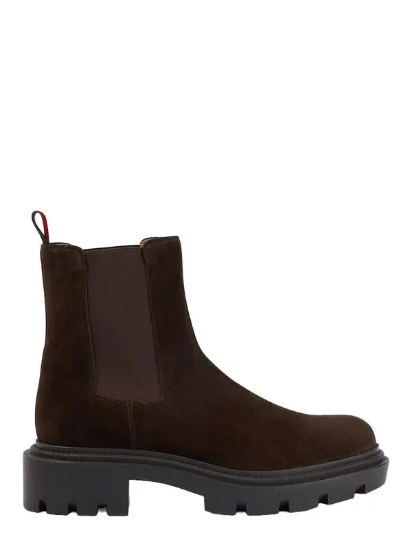 CHRISTIAN LOUBOUTIN Devon College Suede Chelsea Boots - Brown