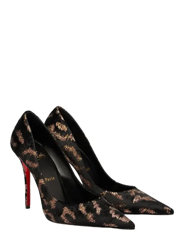CHRISTIAN LOUBOUTIN Miss Z Leopard-print Velvet Pumps - Black