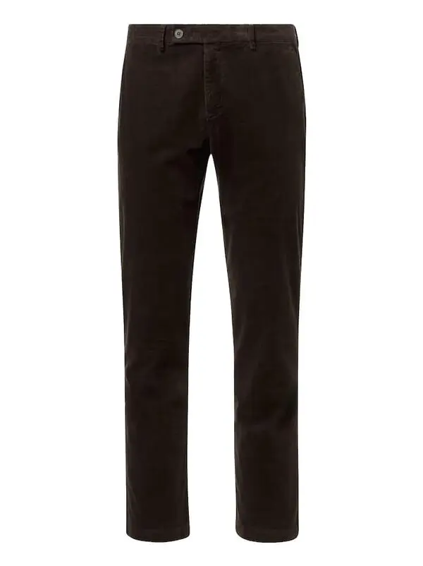 Sunspel Corduroy Straight Leg Trousers - Brown