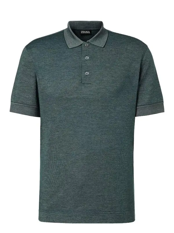 Zegna Cotton And Silk Polo Shirt - Green