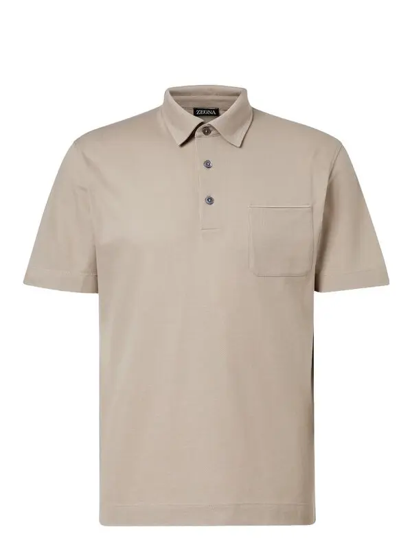 Zegna Cotton Polo Shirt - Beige