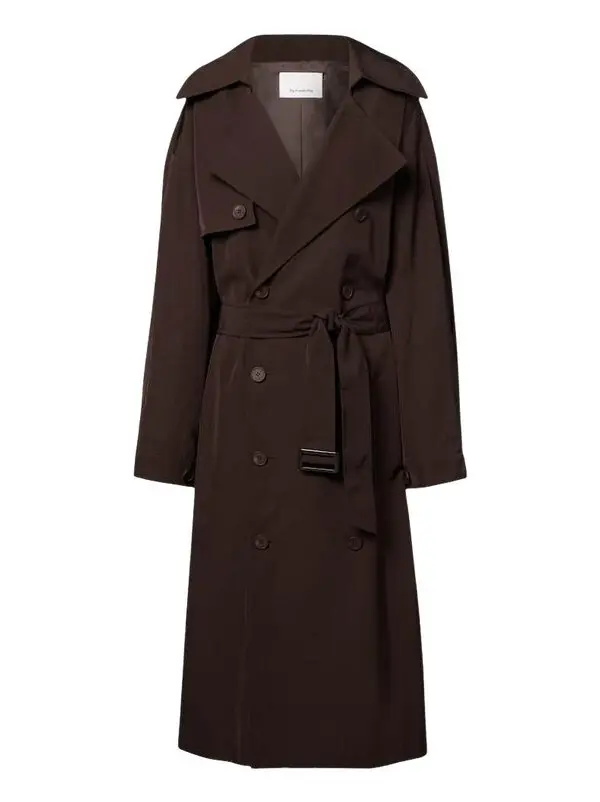 THE FRANKIE SHOP Mavis Oversized Trench Coat - Brown