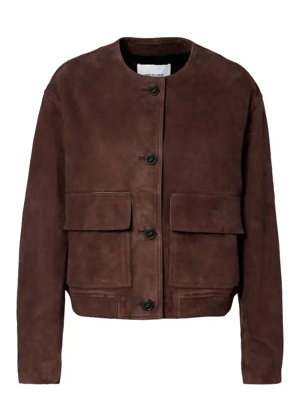 YVES SALOMON Suede Jacket - Brown