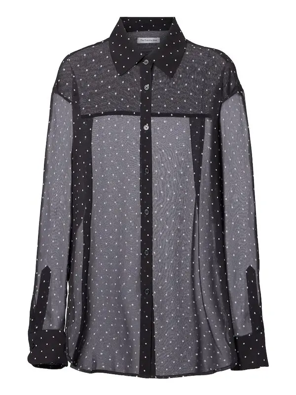 THE FRANKIE SHOP Peri Polka-dot Shirt - Black