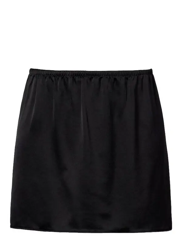LESET Barb Lace-trimmed Satin Miniskirt - Black