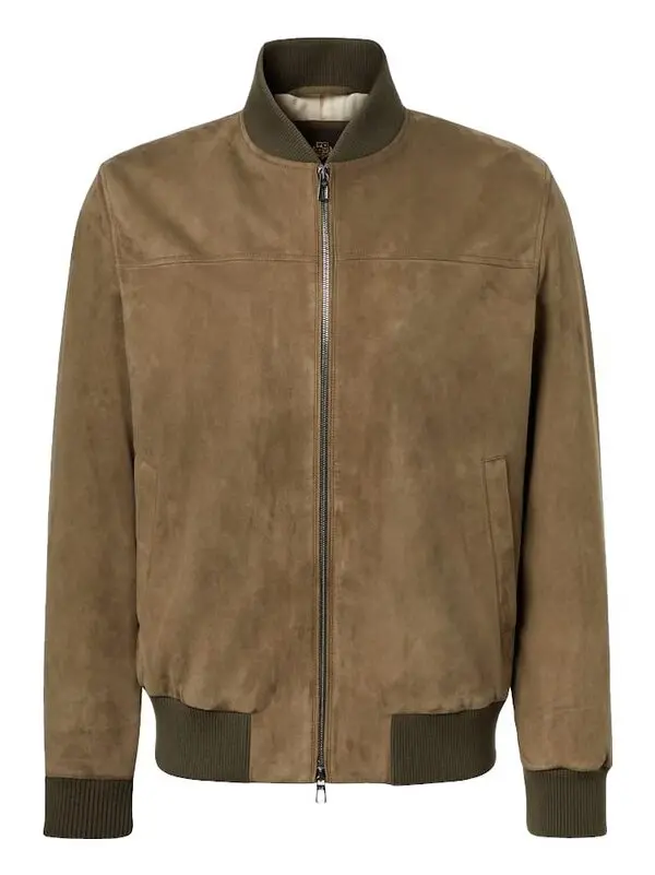 Loro Piana Ivy Leather Bomber Jacket - Green