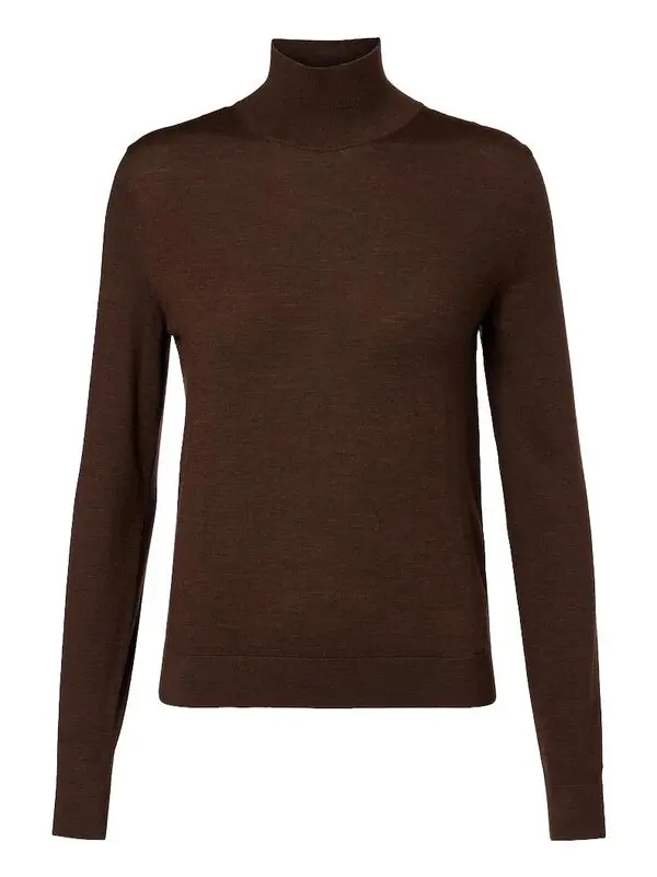 Loro Piana Tasmanian Virgin Wool Turtleneck Sweater - Brown
