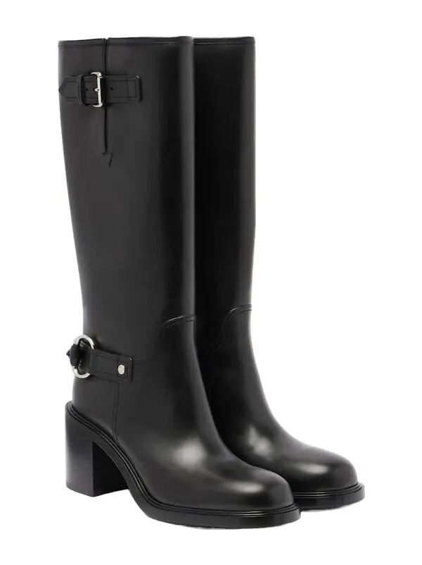 Gucci Horsebit Leather Knee-high Boots - Black
