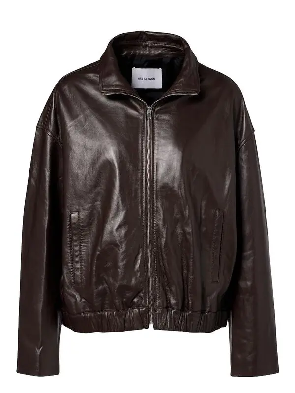 YVES SALOMON Leather Jacket - Brown