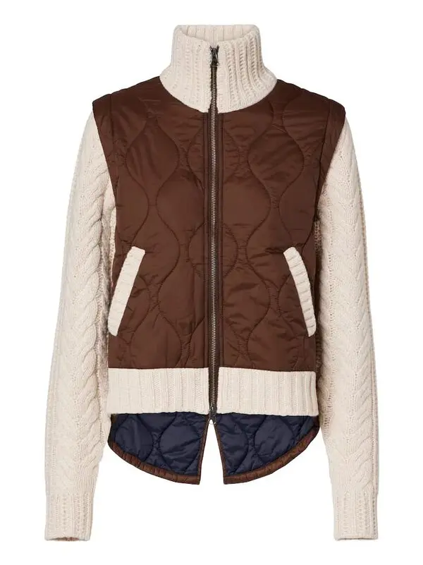 Veronica Beard Patra Quilted Wool-trimmed Jacket - Brown