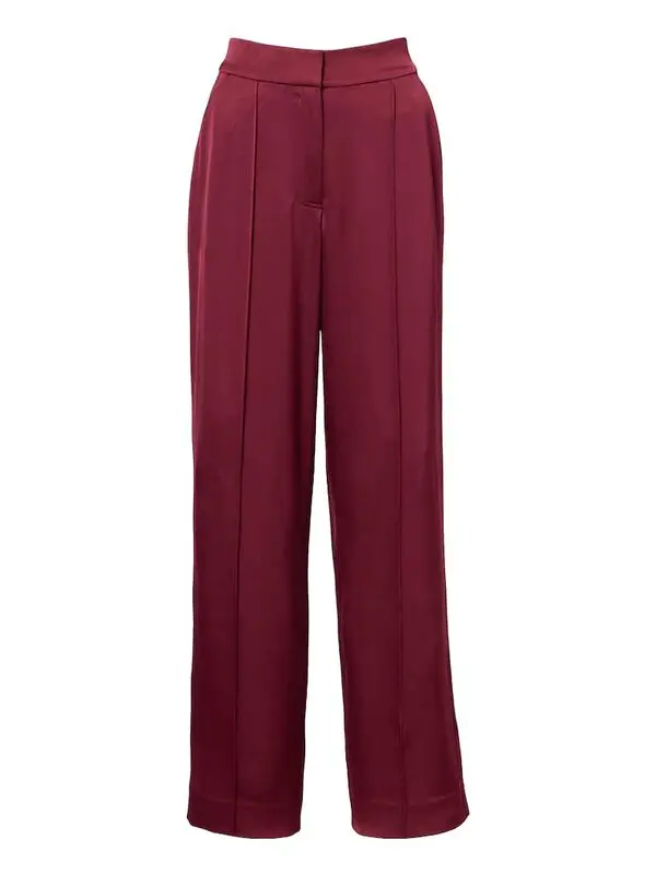 Simkhai Kyra High-rise Wide-leg Satin Pants - Burgundy