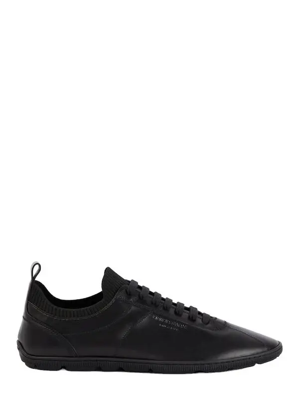 Giorgio Armani Leather Sneakers - Black