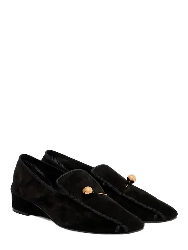 HERBERT LEVINE Showtime Suede Loafer Pumps - Black