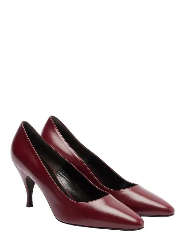HERBERT LEVINE Pure And Simple Leather Pumps - Burgundy