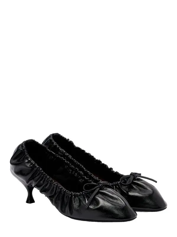 HERBERT LEVINE Gather Around Leather Pumps - Black