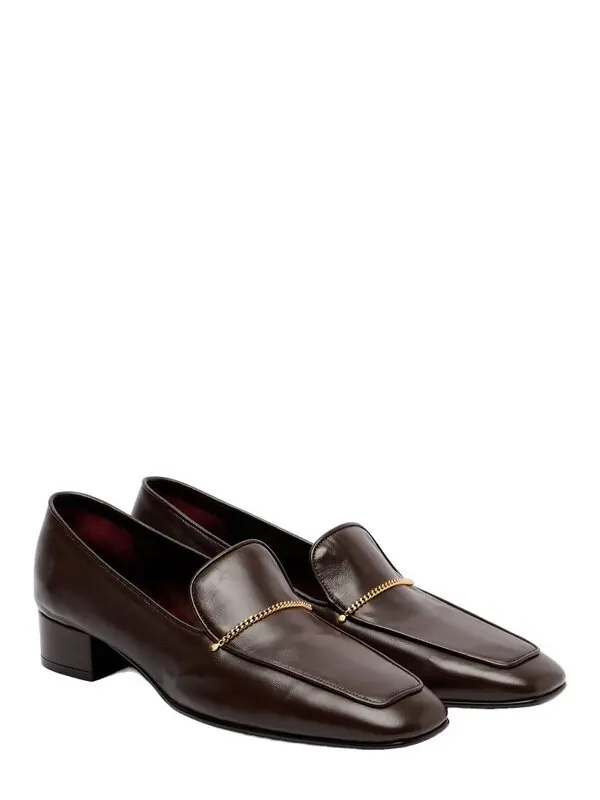 HERBERT LEVINE Fair And Square 30 Leather Loafer Pumps - Brown