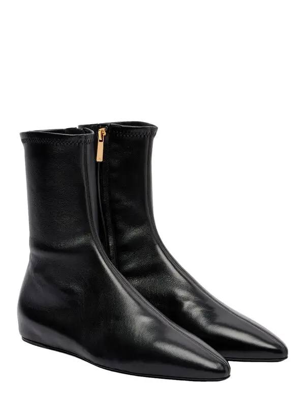 HERBERT LEVINE Leather Ankle Boots - Black