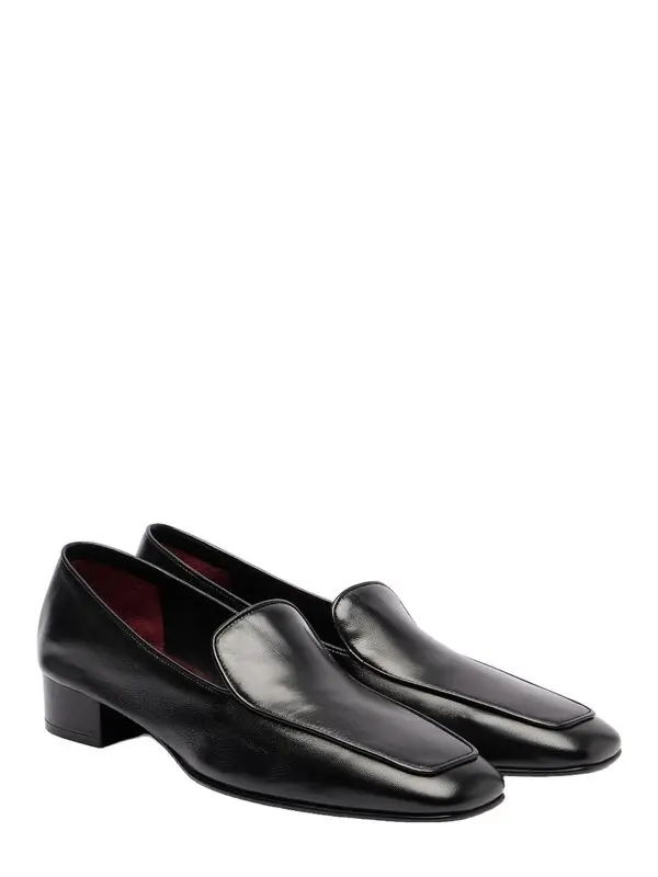 HERBERT LEVINE Fair And Square Leather Loafers - Black