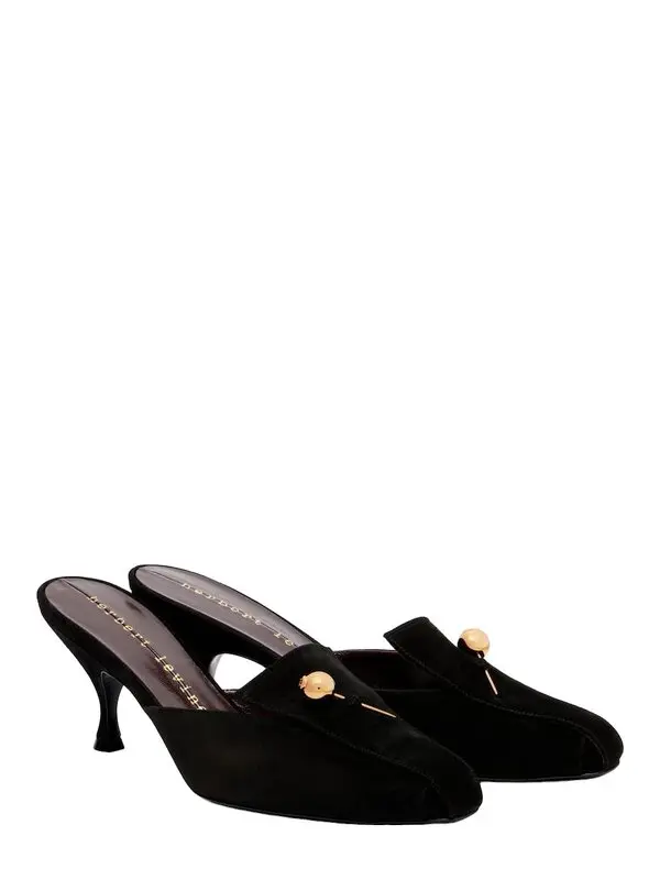 HERBERT LEVINE Aperitif 70 Suede Mules - Black